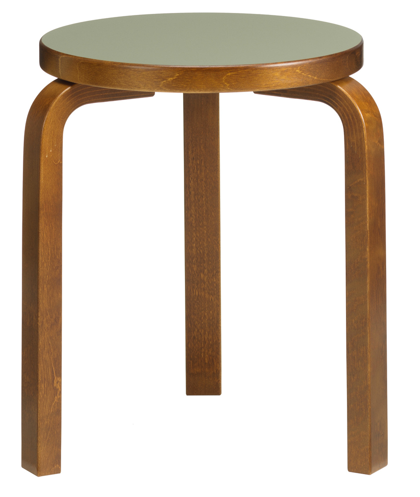 Artek Hocker 60 Walnut von Alvar Aalto I Artek Quick Ship | Markanto